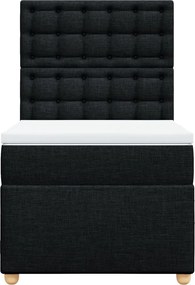 Box spring postel s matrací černá 90x200 cm textil 3293479
