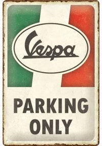 Postershop Plechová cedule: Vespa - Parking Only Italian - 30x20 cm