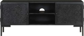 vidaXL TV stolek černý 115 x 30 x 46 cm masivní mangovníkové dřevo [323577]