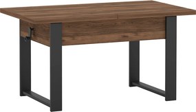 Rozkládací polohovací konferenční stolek HOGO 3v1 | 120-157x62,5-74,5x67 cm | síla horní desky 32 mm | ořech/černé nohy