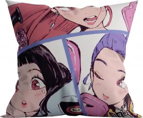 Polštář KPop Demon Hunters HUNTR/X - Koláž dívčího tria - 40x40 cm