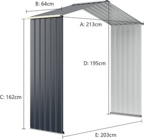 Costway Sada 2 kůlny na nářadí kovová prodloužená- + kůlna na nářadí