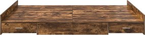 Rám postele s úložným prostorem s čelo Kouřový dub 135 x 190 cm 3335321