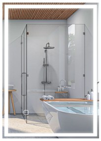 HOMCOM LED koupelnové zrcadlo 80x60cm, nástěnné, bez mlhy, s dotykovým spínačem, IP44 pro moderní koupelny | Aosom.de