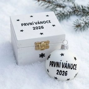 Vánoční baňka První Vánoce 2026 - bílá