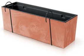 PROSPERPLAST Závěsný truhlík - URBI CASE W Beton Effect Rozměr: 58x18 cm, Barva: terakotová