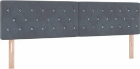 Postel s boxspringem s čelo Tmavě šedá 180 x 200 cm samet 3340347