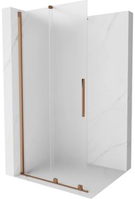Mexen Velar zasouvací sprchová stěna Walk-in 120 x 200 cm, matná 8 mm, růžové zlato - 871-120-000-33-60