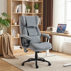 HOMCOM ergonomická kancelářská židle s masáží a houpací funkcí — vysoké opěradlo, 4 hnětací masážní uzly, bederní podpora, výškově nastavitelná, poti…
