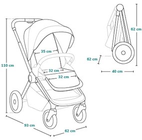 Lionelo - Sportovní kočárek MIKA PLUS Beige Sand