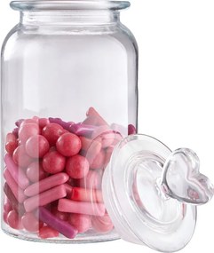 SWEET HEART Dóza skleněná srdce 1350 ml