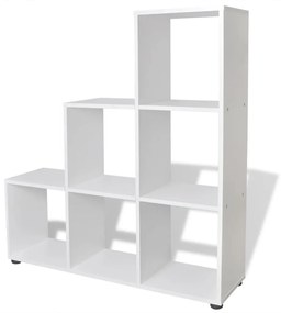 vidaXL 242552 Marketos Staircase Bookcase/Display Shelf 107 cm White