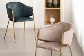 Designová židle Nikolai šampaňský samet