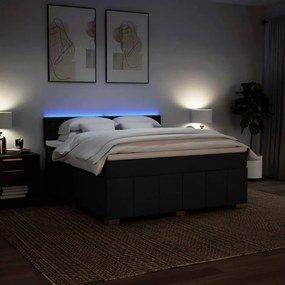 Box spring postel s matrací černá 180x200 cm textil 3289463