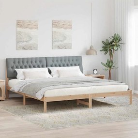 Rám postele s čalouněným čelem s čelo Hnědá 200 x 200 cm 3394378