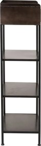 Černý kovový policový regál se šuplíkem Valio Black - 54*38*140cm
