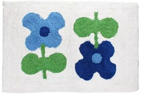 Bílá/modrá koupelnová předložka 50x80 cm Blue Flowers – Rex London