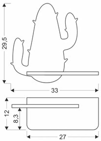 LED Dětské nástěnné svítidlo s poličkou CACTUS LED/4W/230V zelená/dřevo