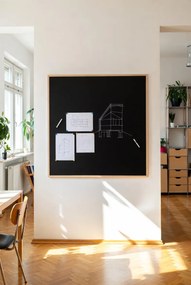 Toptabule.sk  Černá křídová tabule v přírodním dřevěném rámu CLASSIC 60x120 cm