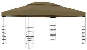vidaXL Altán se zatahovací střechou 3 x 3 m taupe 180 g/m²