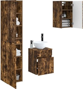 Sada koupelnového nábytku 3 ks Kouřový dub 33 x 34,5 x 160 cm 3406088