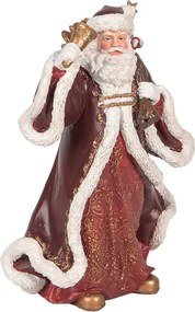 Červená vánoční dekorace Santa Claus s dárky - 15*11*20 cm