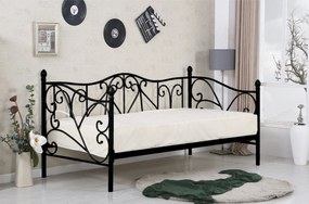Kovová postel HAL2111 90x200cm, černá