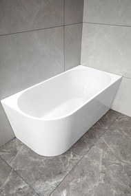 Aqualine Aqualine, TIBERA R rohová stojící vana 150x75cm, bílá, E1037