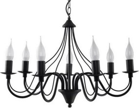 Lustr SOLLUX Minerwa 7 E14 7x40W bez zdroje SL.0219 černá
