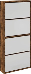 Botník se zrcadlem 4patrový kouřový dub 63 x 17 x 134 cm 3228277