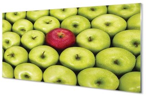 Obraz na skle Zelená a červená jablka 120x60 cm