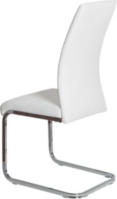 Autronic Jídelní židle, potah bílá ekokůže, kovová pohupová podnož, lesklý chrom DCL-408 WT