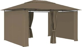 Zahradní altán se závěsy 4 x 3 m taupe 180 g/m² 312232