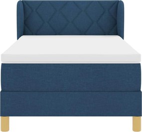 Postel s boxspringem s čelo Modrá 90 x 190 cm textil 3340254