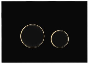Oltens Lule splachovací tlačítko pro WC černá-zlatá 57106300
