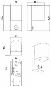Lucide 69803/01/30 -Venkovní svítidlo se senzorem ZARO 1xGU10/7W/230V IP65 černá