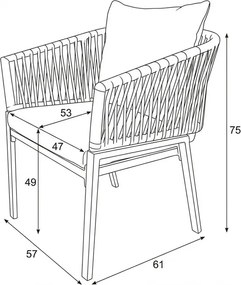 Zahradní židle LAVARA - polyratan, kov, více barev Barva: Béžová