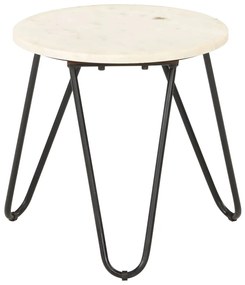 Konferenční stolek bílý 40x40x40 cm pravý kámen mramorový vzor - Default Title