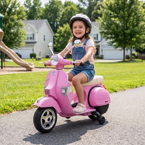 AIYAPLAY dětská elektrická Vespa PX150, Li-ion baterie, růžová