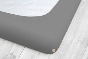 Jersey prostěradlo středně šedé na výšku matrace do 30 cm Velikost: 200 x 200