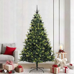 Umělý skládací vánoční stromeček 300 LED Zelená 210 cm PVC a PE 3396001