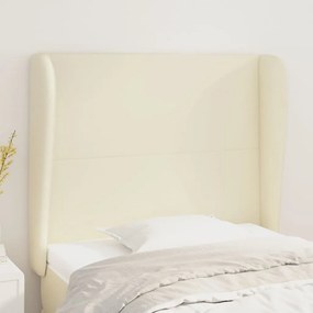 Čelo postele typu ušák krémové 103 x 23 x 118/128 cm umělá kůže 3117762