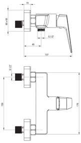 Deante BQL_N40M - Sprchová baterie BLUR černá