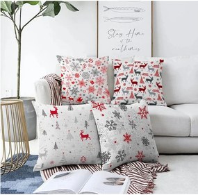 Povlaky na polštáře v sadě 4 ks s vánočním motivem 43x43 cm Merry Christmas – Mila Home