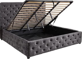 Designová postel Laney Chesterfield 180 x 200 cm šedý samet