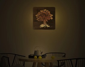 Li-Go "Dub" světelný obraz s baterií 42x42 cm včetně dálkového ovládání provedení povrchu: bříza
