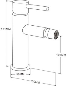 Mexen ELBA - bidetová baterie, černá, 74120-70