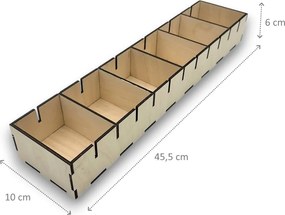 usporadejto.cz Organizér do šuplíku s přepážkami, vložka do zásuvky, dřevěný VASKY, 45,5 x 10 x 6 cm