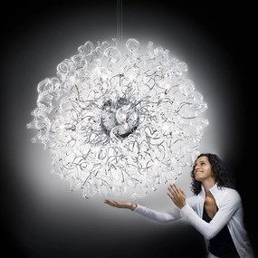 Metal Lux 206.190.01 Astro Crystal, designové závěsné svítidlo v průměru 115cm, 18x40W, čiré sklo, chrom