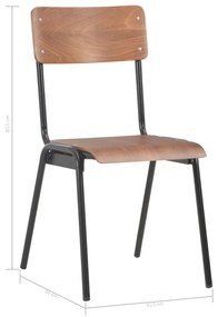 Jídelní židle 4 ks hnědé masivní překližka ocel - Default Title